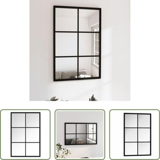 vidaXL Wandmontage - Wandspiegel Schwarz 60x40 cm Metall