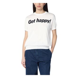 Moschino Femme, Tops, Blanc, Taille: 36 FR T-shirts et Polos élégants, 100% CO