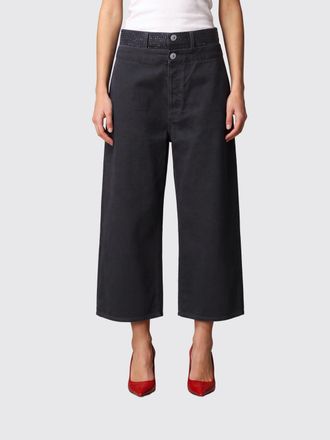 The Attico Jean court taille haute en denim avec applications de strass