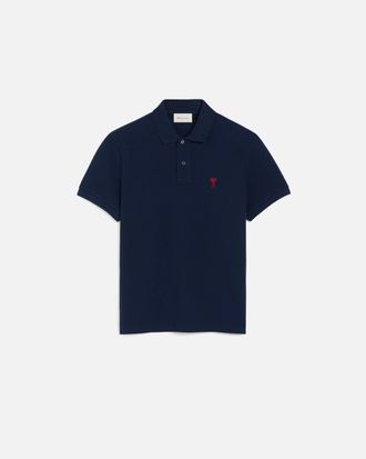 Ami Ami Paris - Polo bleu en coton Ami de Coeur Bleu - Taille : XXXL - Unisex