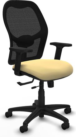 Piqueras y Crespo Schreibtischstuhl aus Kunstleder mit 2D-Armlehnen, h&ouml;henverstellbare Lendenwirbelst&uuml;tze, ausgestattet mit Syncro/Traslack und Schneideschaum, Schwarz/