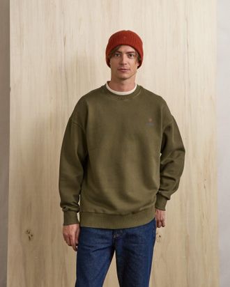 Faguo Sweat col rond vert olive fonc&eacute;