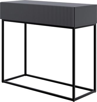 Selsey Konsolentisch Mit Schublade Beistelltisch 90 cm Eingangstisch Konsole Schminktisch Veldio Schwarz Schwarze Beine