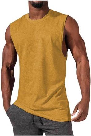 Generic Haut de sport uni sans manches pour homme - Classique - L&eacute;ger - Polyvalent, intelligent, confortable, respirant - Pour entra&icirc;nement musculaire - Pour 