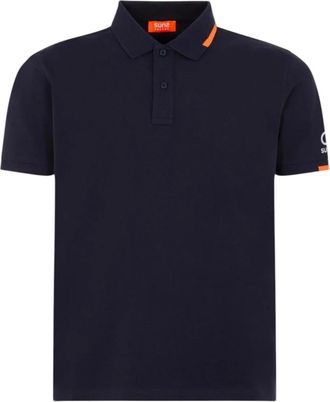 Suns Homme, Tops, Bleu, Taille: L Polo en coton &agrave; manches courtes