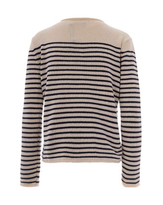 Max Mara Womens Crew-Neck Jumper, Blue Cotton Jumpers Sweater