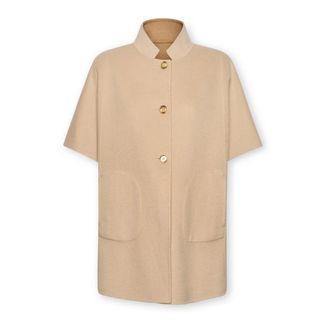 Elena Miro Doppel Wollmischungs-Cape - - Coats - Damen - Beige - S