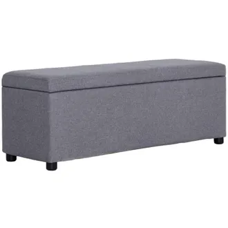 vidaXL Vidaxl - Banc avec compartiment de rangement 116 cm Gris clair Polyester