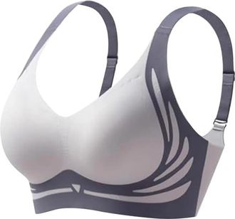 Generic Bustier Femme Rembourr&eacute; Gather Soutien-gorge Sans Fil Soutien-gorge Femme Lingerie Quotidien Sports BHS, bleu, 4XL