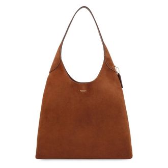 Coach Femme, Sacs, Brun, Taille: ONE Size Sac &agrave; bandouli&egrave;re en daim avec poign&eacute;e en cuir