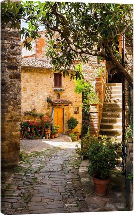 Posterlounge Mediterrane Gasse, Toskana Leinwandbild von Reiner Würz 40 x 60 cm Wandbilder Wanddeko