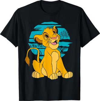 Disney The Lion King Young Simba Happy Blue Retro T-Shirt