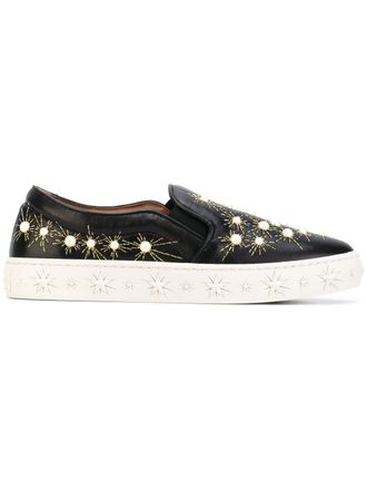 Aquazzura Cosmic Pearls Slip-On-Sneakers - Schwarz