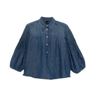 Pinko Pinko, Femme, Blouses et Chemises, Bleu, Taille: 40 FR Chemise en denim