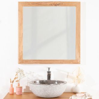 Wanda Collection Wanda Collection - Miroir carr&eacute; en teck massif 70 cm