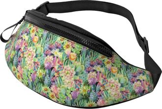Generic Umh&auml;ngetaschen Mode G&uuml;rteltasche Aquarell-Bl&uuml;hender Cactus Multifunktionale Lauftasche F&uuml;r Aktivit&auml;ten Outdoor Camping 14X35Cm