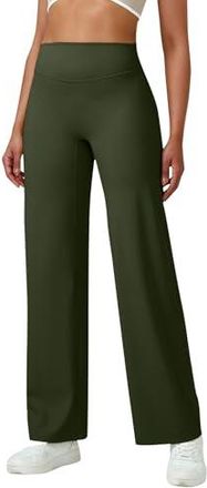 Generic Legging pour femme, coupe droite, taille haute, pour le sport et les loisirs, leggings d&eacute;contract&eacute;s avec jambes larges, pantalon de yoga avec poches l