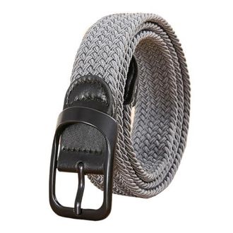 Generic Ceintures en toile &eacute;lastique tiss&eacute;e non perfor&eacute;e pour hommes et femmes, Grey-y211-4, 110