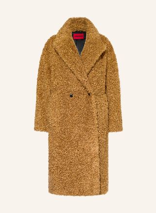 HUGO BOSS Hugo Teddyfell-Mantel Malite braun