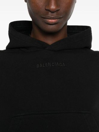 Balenciaga Oversized Hooded Sweatshirt - Black