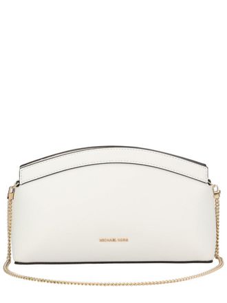 Michael Michael Kors Womens Clutch Athena White Cow Leather Shoulder Bags