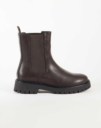 Glamorous derbe Stiefeletten aus braunem PU