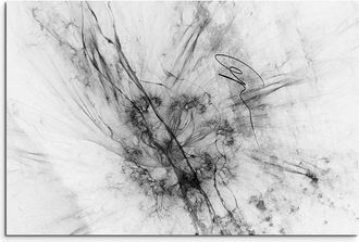 Paul Sinus Art Abstrakt 1169-120x80cm SCHWARZ-WEISS Bilder - Wandbild Kunstdruck in XXL Format - Fertig Aufgespannt - TOP - Leinwand - Wand Bild - Kunst Bild - Wandb
