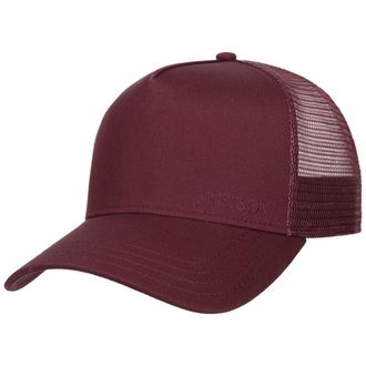 Stetson Classic Cotton Trucker Cap Small - Einfarbige Kappe - Gr&ouml;&szlig;enverstellbar - Herren - Baseballcap mit Netz-Einsatz Bordeaux One Size