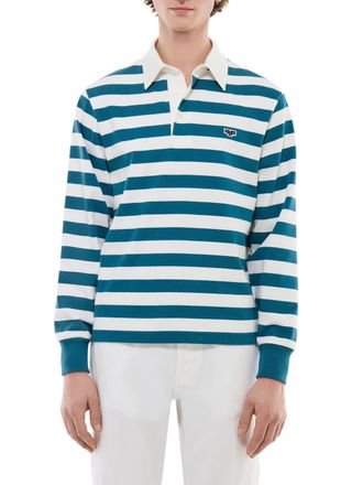 Fursac Polo rugby en jersey de coton &agrave; rayures - Taille XL - Homme
