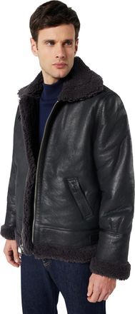 Schott NYC Herren Lc1259 Lederjacke, Schwarz/Grau, XXXL