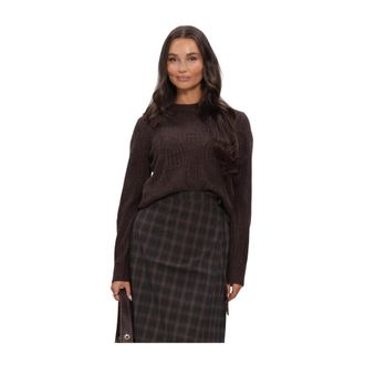 Object Objarona L/S RE Knit Pullover - - Knitwear - Damen - Braun - M