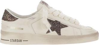 Golden Goose Low-Top Sneaker - Stardan Leather Sneakers With Glitter Star Patch - Gr. 37 (EU) - in Braun - f&uuml;r Damen