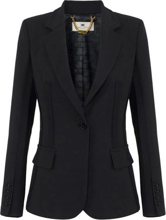Elisabetta Franchi Femme, Vestes, Noir, Taille: 44 FR Jacket
