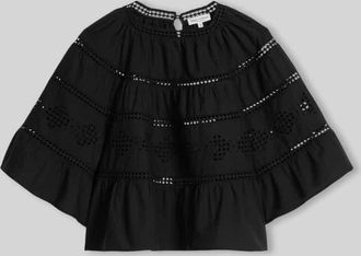 Marc O'Polo Relaxed Fit Bluse aus reiner Baumwolle mit Lochstickerei