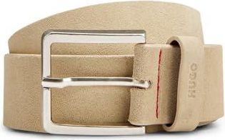 HUGO BOSS Hommes Gionio-sd Sz40 Ceinture en cuir suédé avec boucle argentée