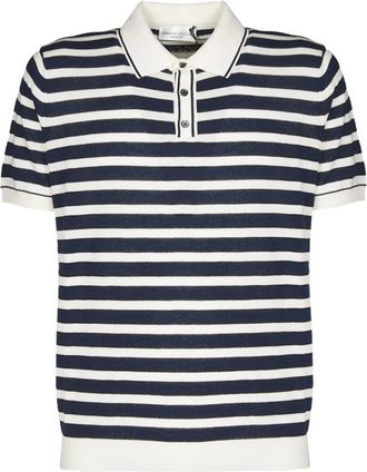 Roberto Collina Homme, Tops, Bleu, Taille: L Polo MC Riga Bicolore