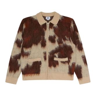 Obey Pullover mit Rei&szlig;verschluss im Kuhmuster - - Knitwear - Herren - Mehrfarbig - XL