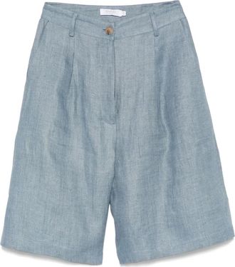 Barba Femme, Shorts, Bleu, Taille: 34 FR Capri-7603 Linen Shorts