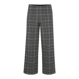 Part Two Grau karierte Weite Hose - - Trousers - Damen - Grau - 2XL