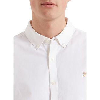 Farah Chemise droite &agrave; logo brod&eacute; en coton
