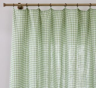 La Redoute Interieurs Rideau Motif Vichy Gaze De Coton &Agrave; Anneaux Ninon