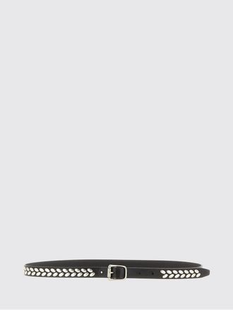 Christophe Lemaire Ceinture fine en cuir de veau avec cristaux et boucle ardillon
