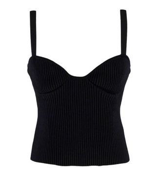 Magda Butrym Black Knitted Bustier Top Size S