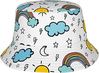 Generic Doux Chapeau de Soleil Motif de gribouillage météo Chapeaux de Visière Unisex Bobs Homme pour Été Hommes Outdoor