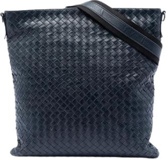 Bottega Veneta Pre-owned Sac bandouli&egrave;re en nappa tress&eacute; - Femme - Pre-owned - Bleu - Taille: ONE Size