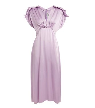 Victoria Beckham Ruffled Satin-Crepe Midi Dress Size XS