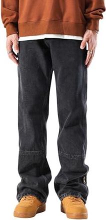 ORANDESIGNE Baggy Jeans Homme Y2K Pantalon Cargo Décontracté avec Grandes Poches Tendance Hip Hop Pantalon Punk Denim Pantalon Casual Loose Fit Femme Jeans Pantal