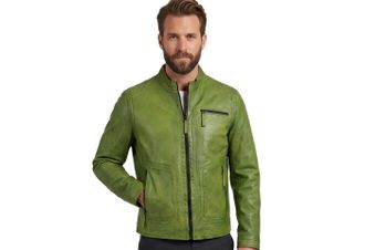 Jilani Lederjacke Nilan-2 Jilani - Herren Lederjacke Lammnappa gr&uuml;n
