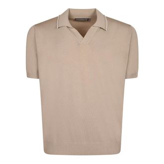 Canali Homme, Tops, Beige, Taille: XL Polo en coton