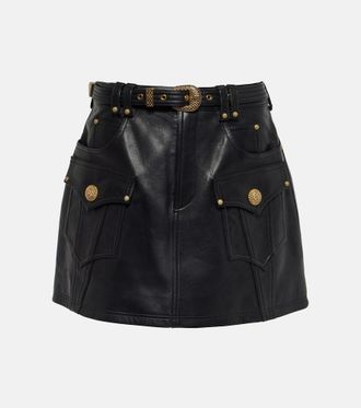Balmain Minirock aus Leder